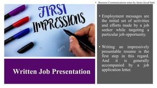 UNIT 9: THE JOB APPLICATION PROCESS (Business Communication) | PPTX