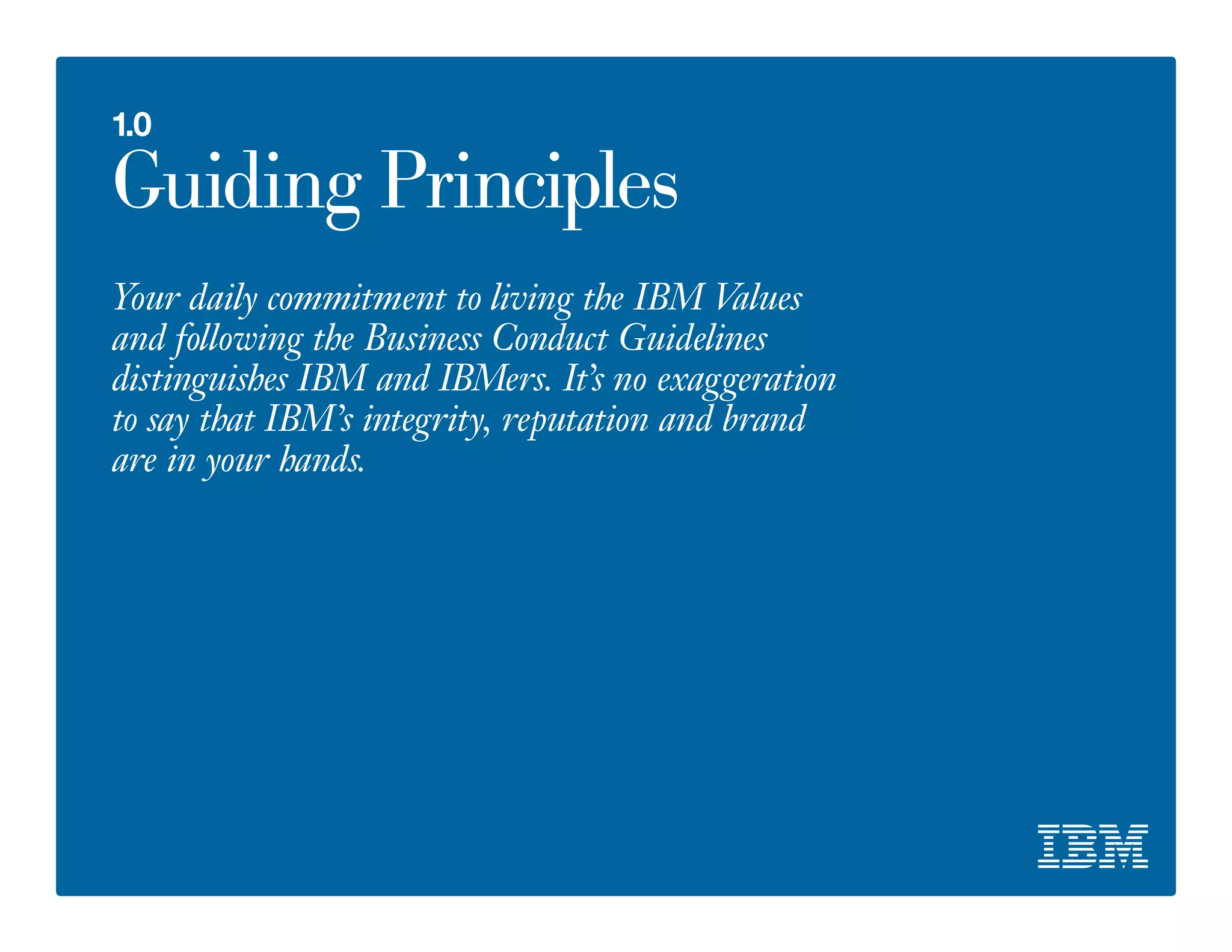 IBM Business Conduct Guidelines | PDF