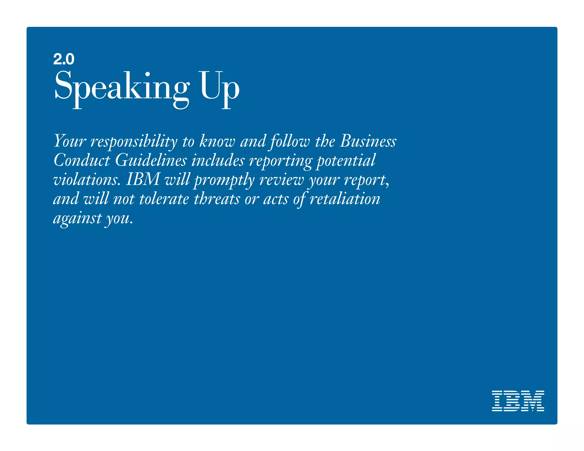 IBM Business Conduct Guidelines | PDF
