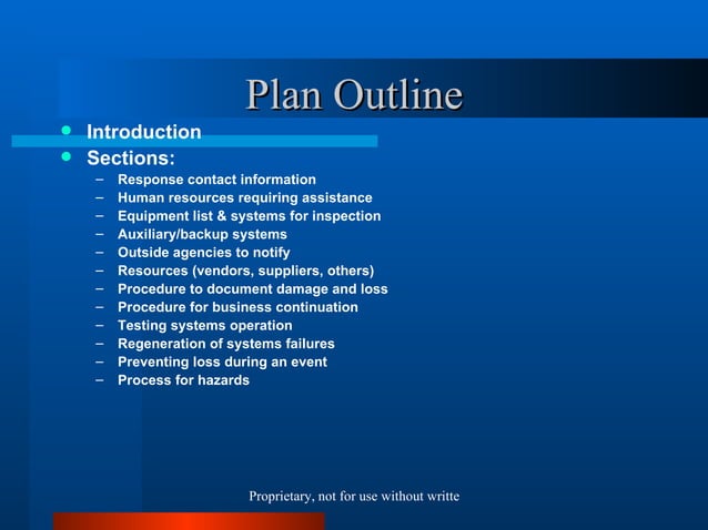 Business Continuation Recovery Plan | PPT