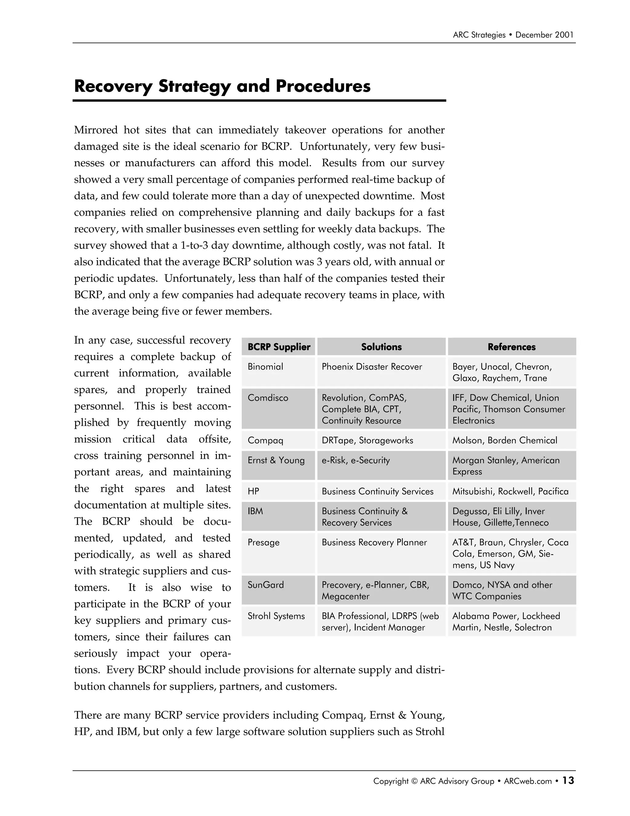 Business continuity and recovery planning for manufacturing | PDF