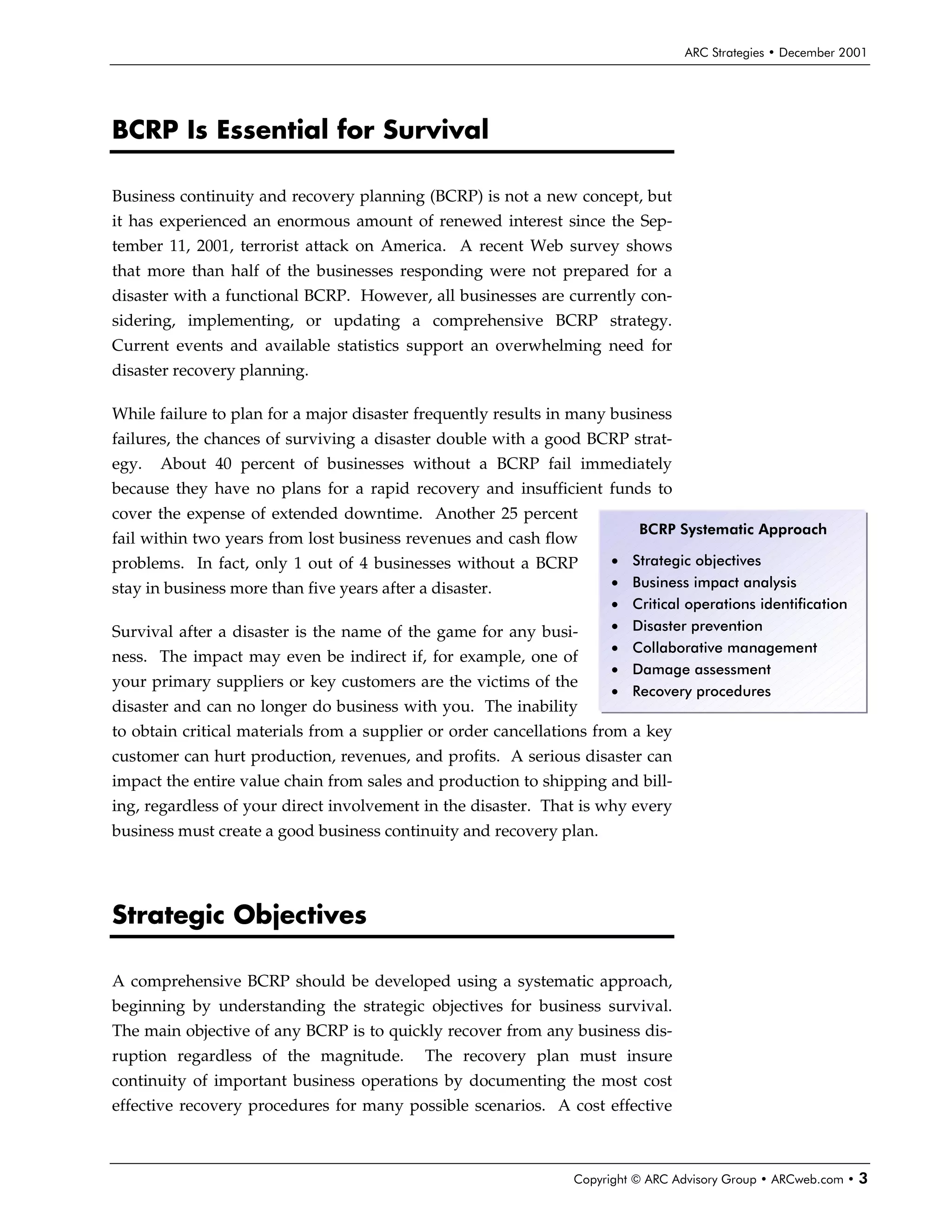 Business continuity and recovery planning for manufacturing | PDF