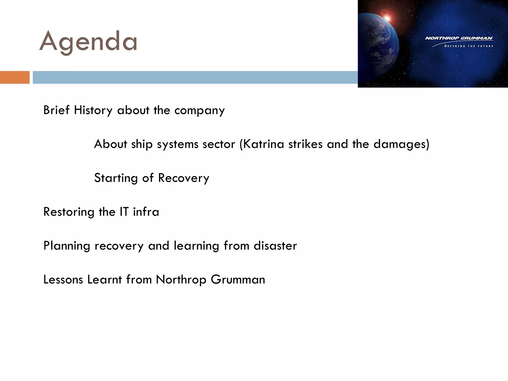 Business continuity at_northrop_grumman | PPT