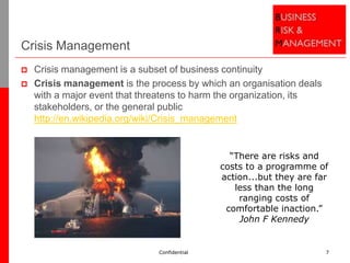 Business Continuity - Business Risk & Management | PPTX