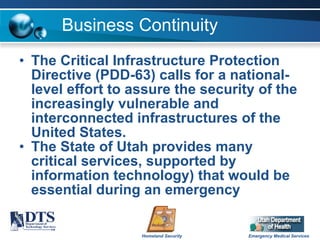 Business continuity for information systems | PPT