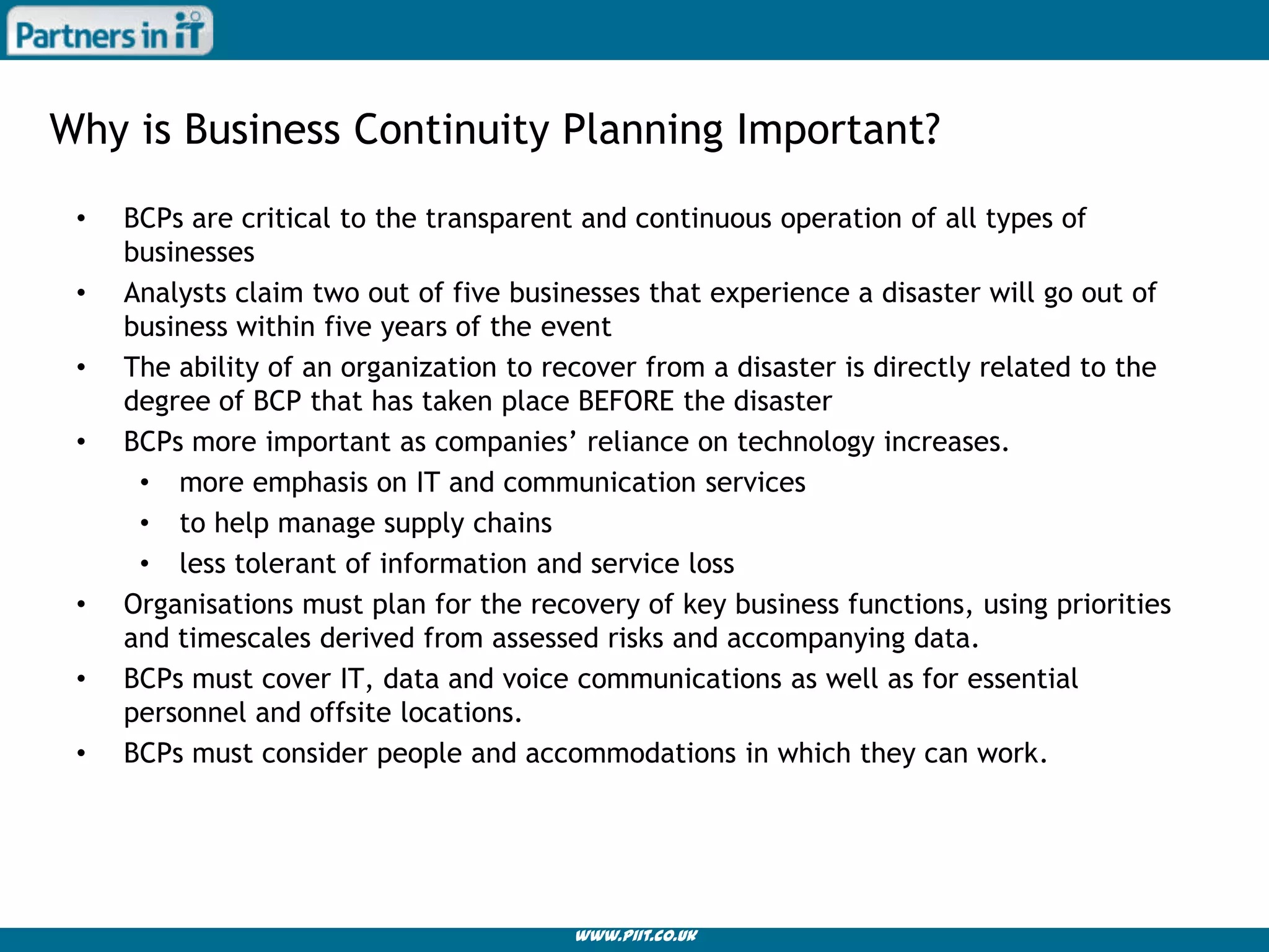 Business Continuity Planning in ServiceNow | PPTX