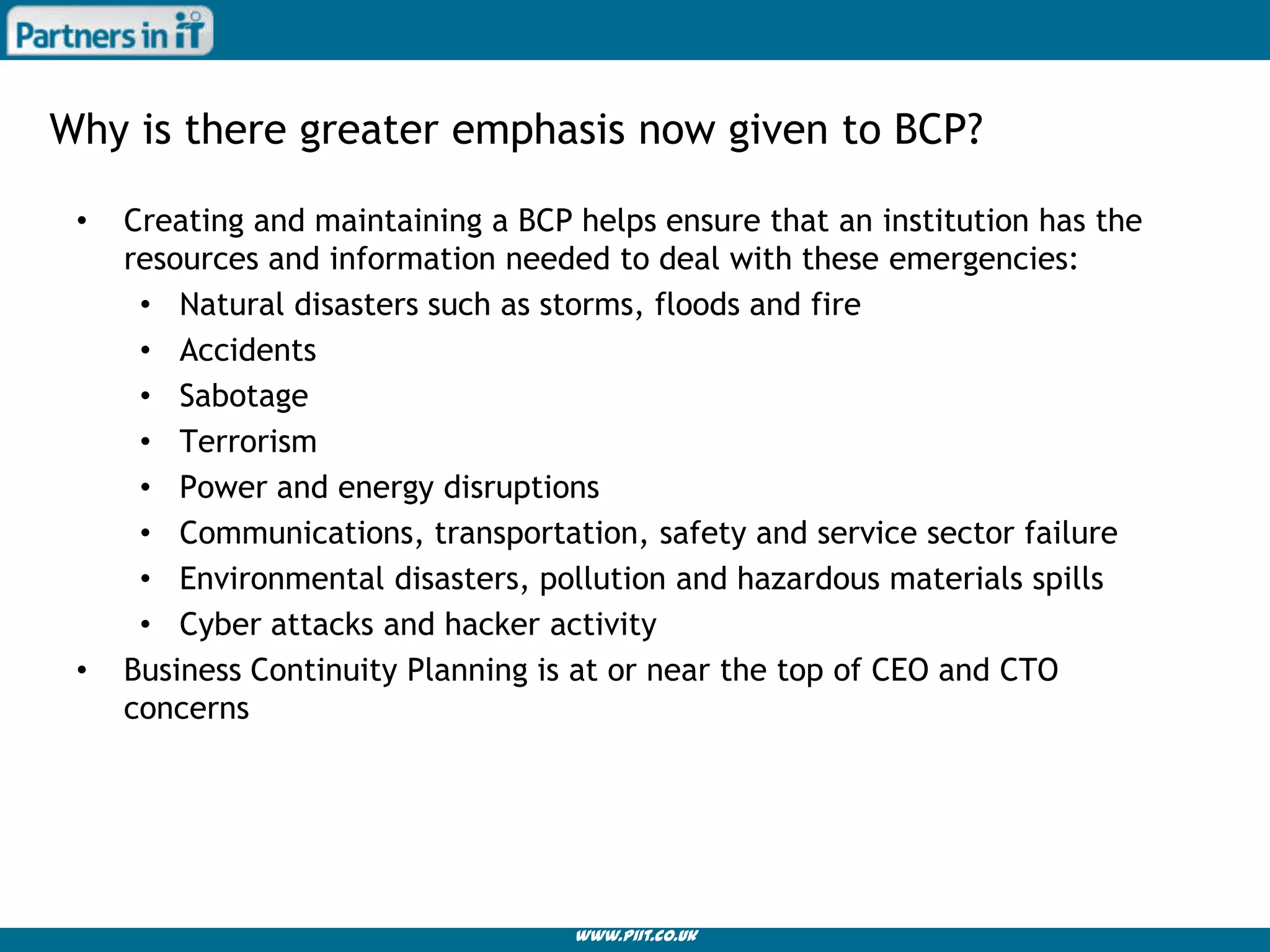 Business Continuity Planning in ServiceNow | PPTX