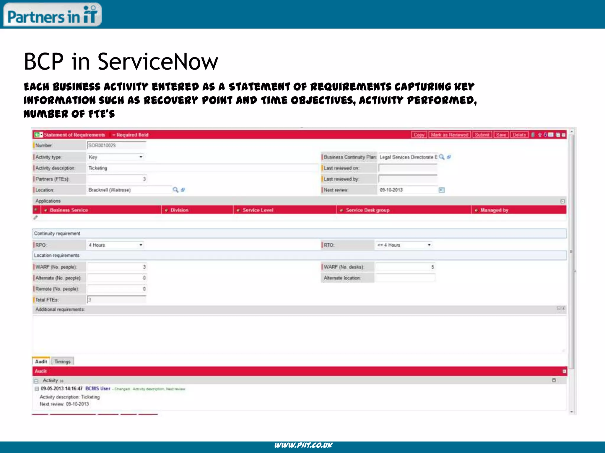 Business Continuity Planning in ServiceNow | PPTX
