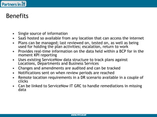 Business Continuity Planning in ServiceNow | PPTX