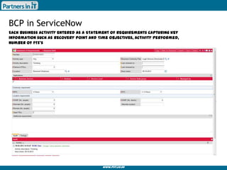 Business Continuity Planning in ServiceNow | PPTX
