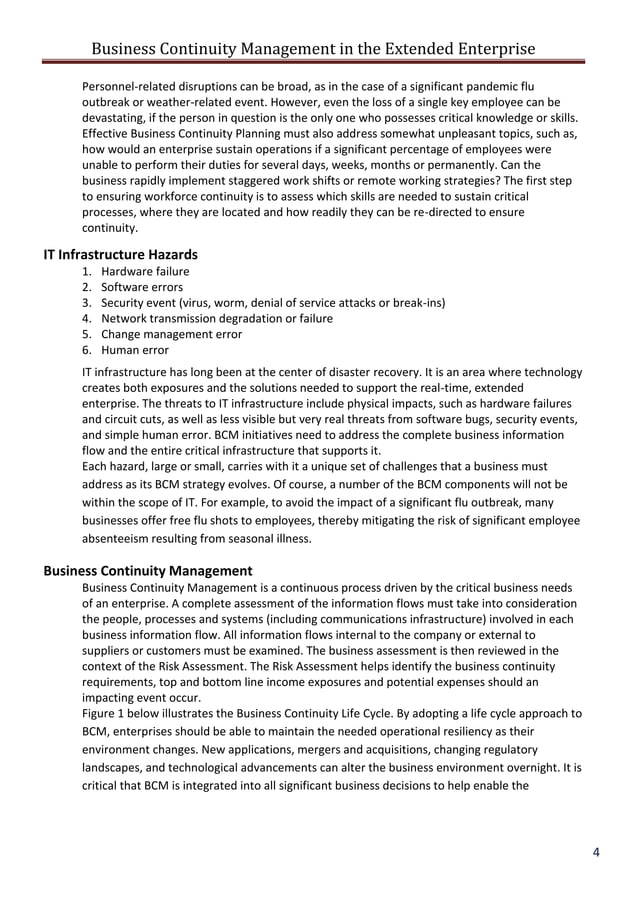 Business continuity management and the extended enterprise | PDF
