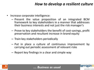 Business Continuity Management In The Erm Framework February 2010 | PDF