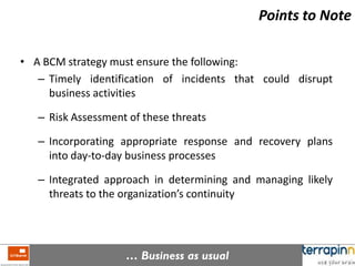 Business Continuity Management In The Erm Framework February 2010 | PDF