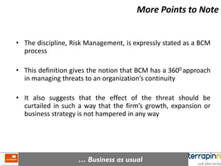 Business Continuity Management In The Erm Framework February 2010 | PDF