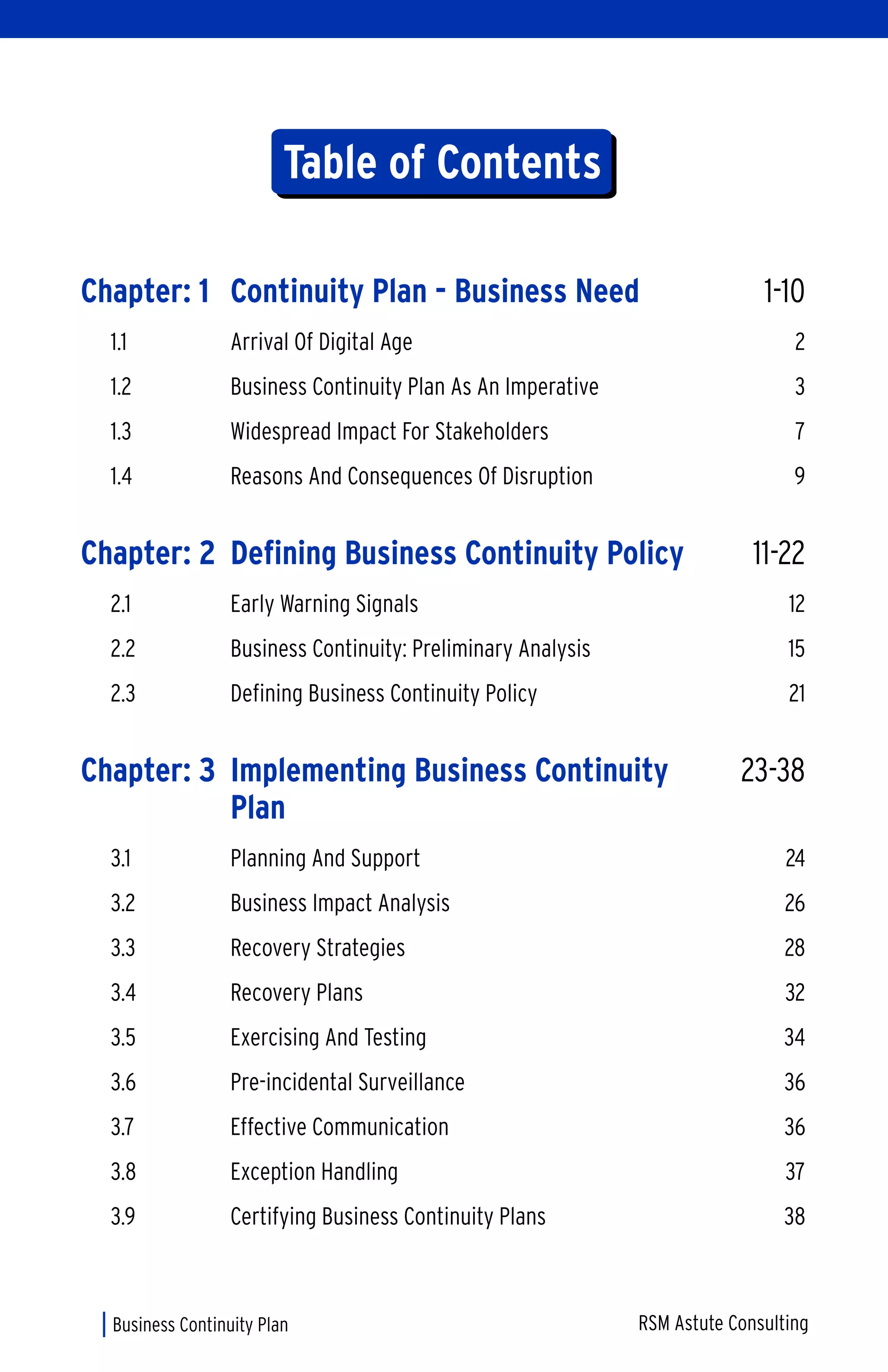 RSM India Publication - Business Continuity Plan: A Digital Age ...