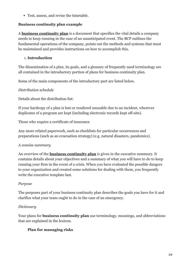 Business Continuity Plan | PDF | Business | Business and Finance