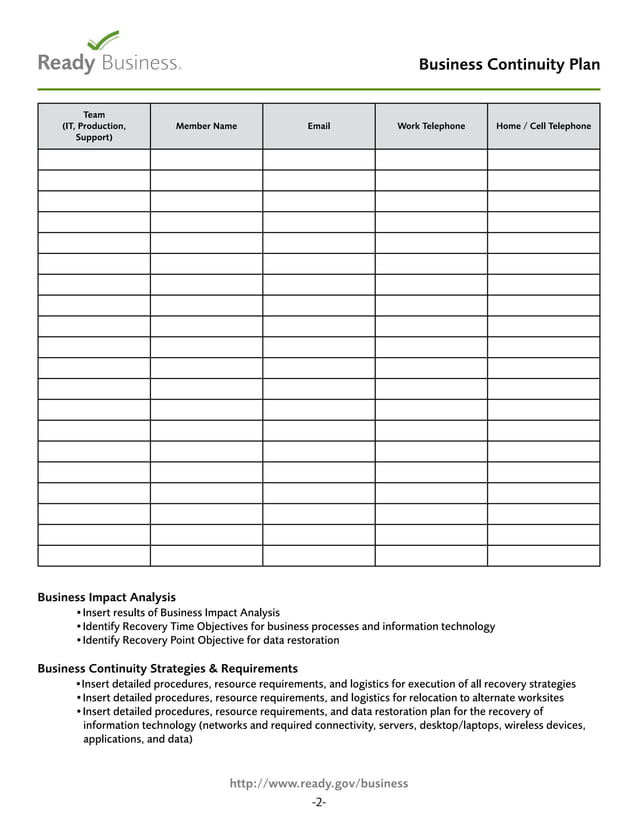 Business continuity plan | PDF