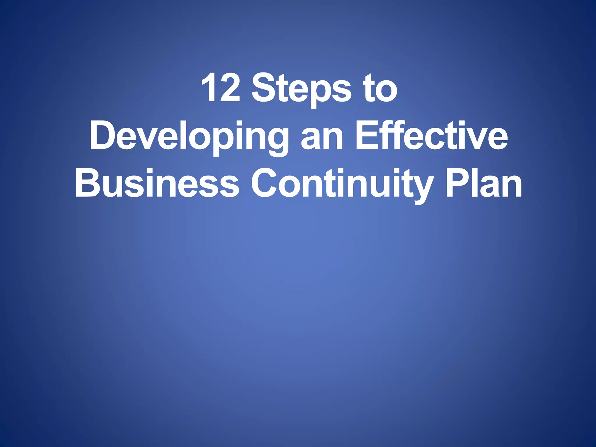 Business Continuity Plan Development | PPTX | Business Administration ...