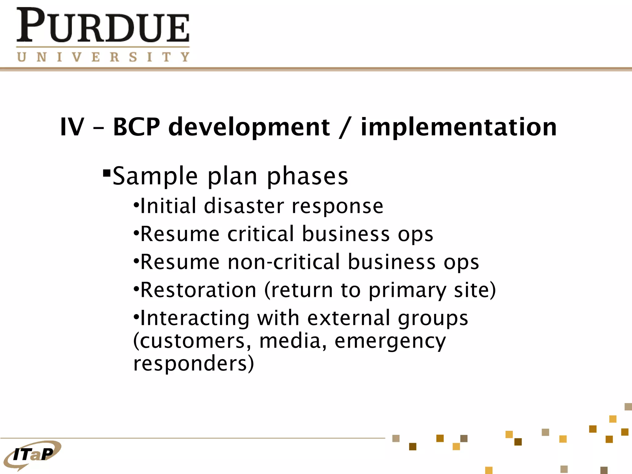 Business continuity planning | PPT