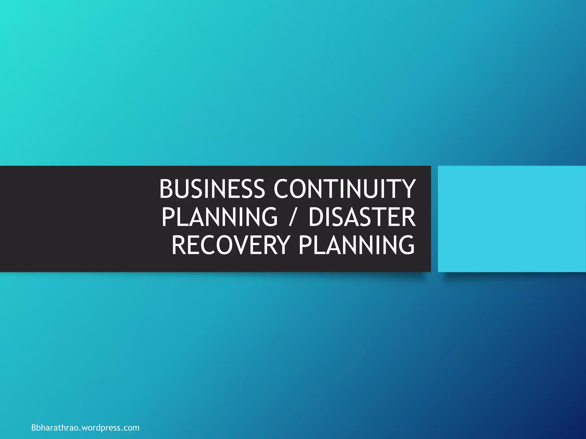 Business Continuity Planning | PPTX