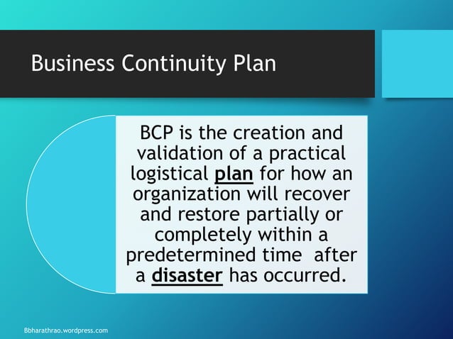 Business Continuity Planning | PPTX