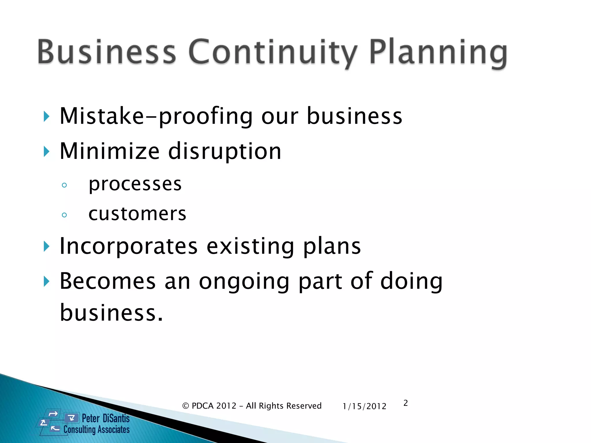 Business Continuity Planning | PPT