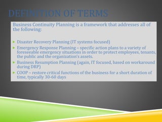 Business continuity presentation | PPT