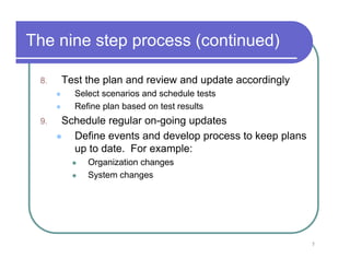 Business Continuity The 9 Step Process | PDF | Logistics | Business
