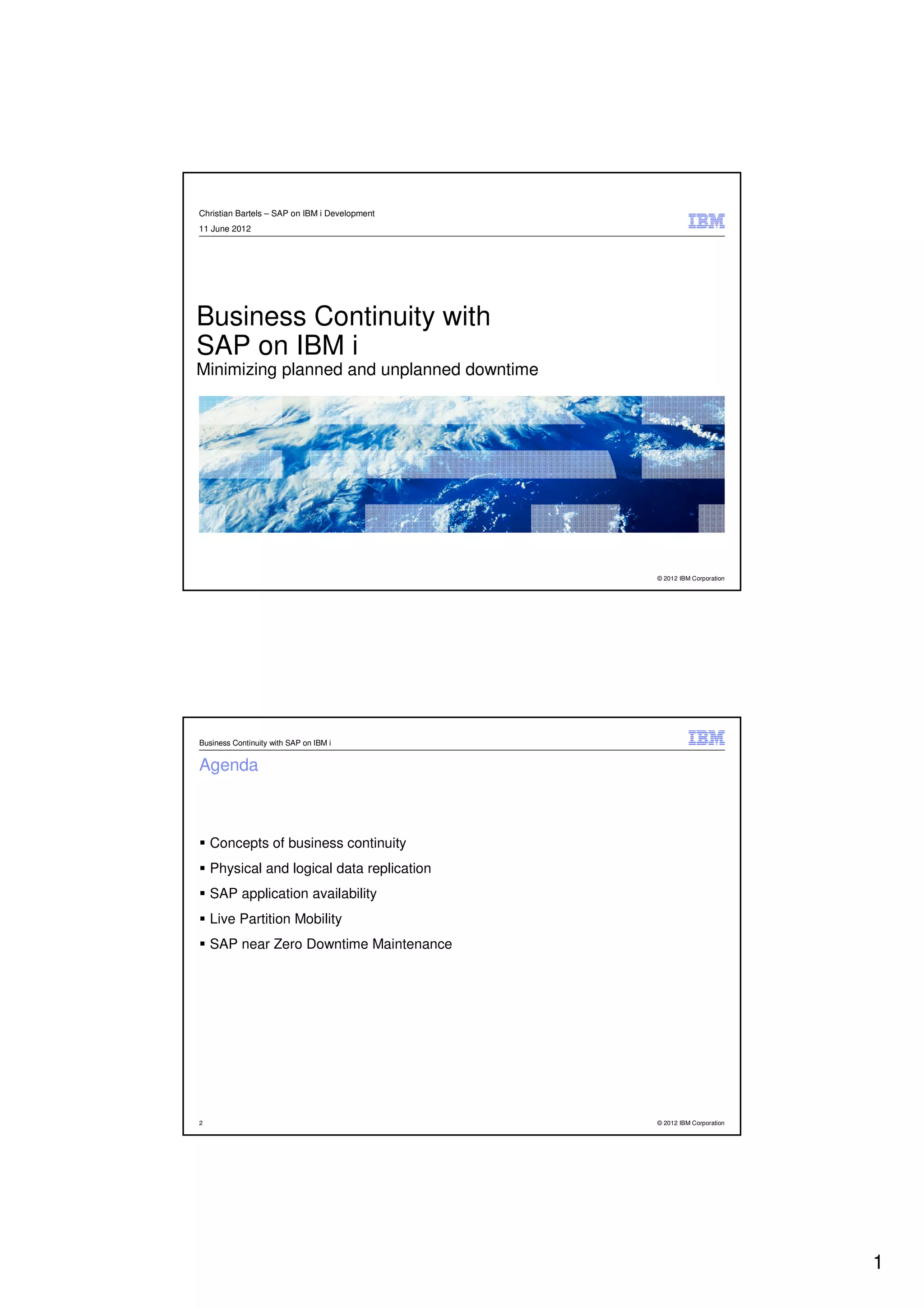 Business continuity with SAP on IBM i | PDF