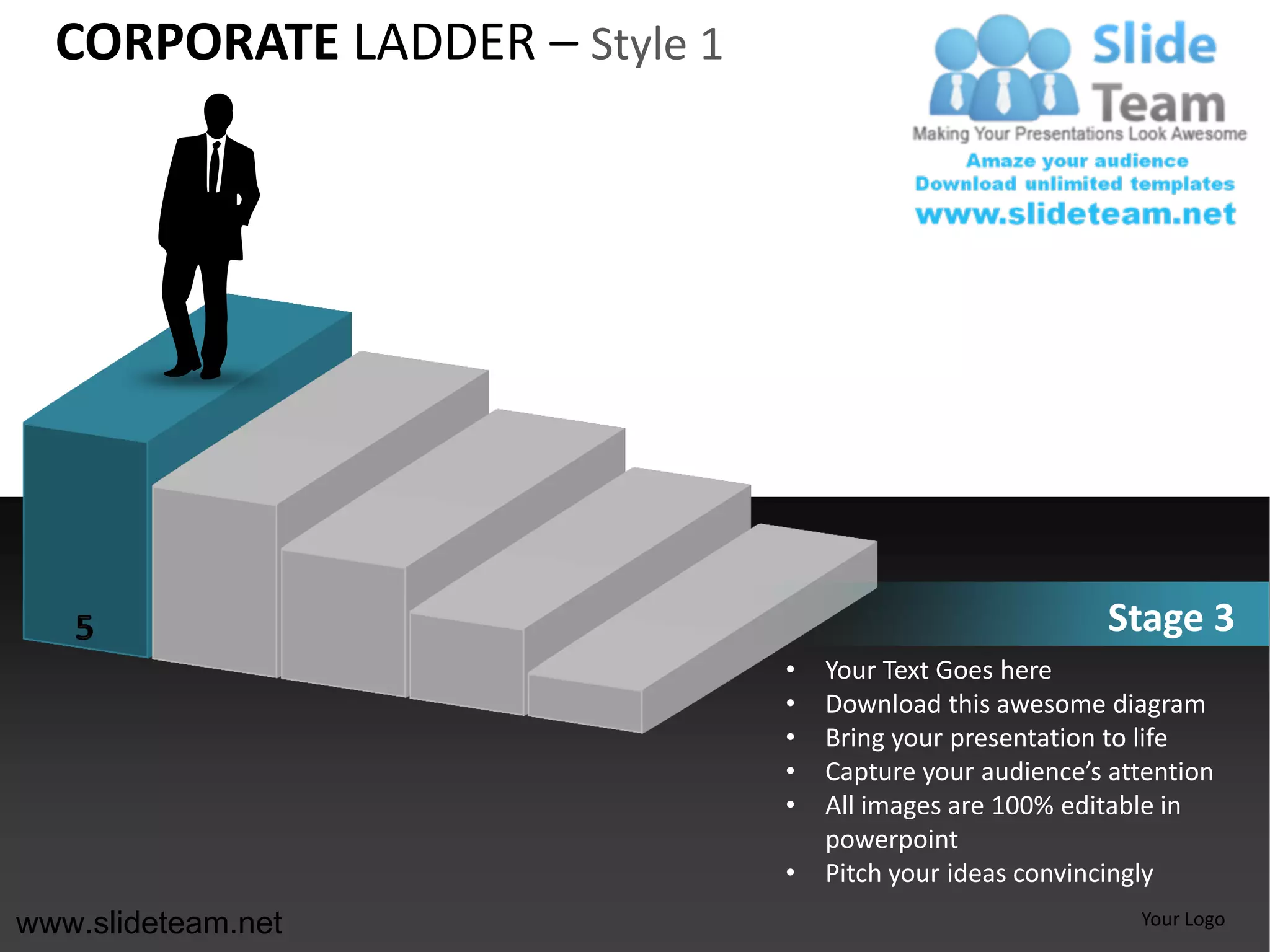 Business corporate ladder design 1 powerpoint ppt slides. | PPT