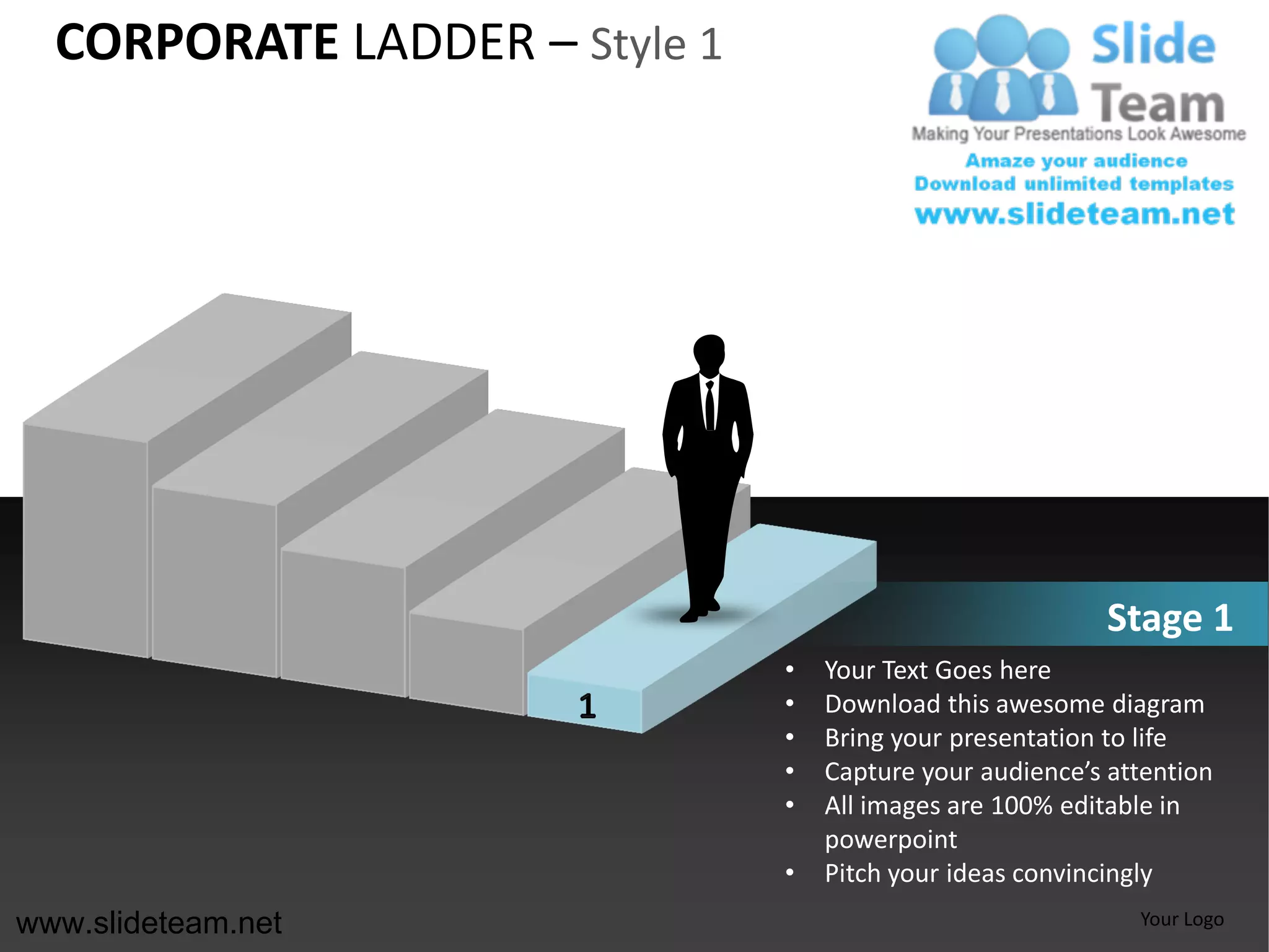 Business corporate ladder design 1 powerpoint ppt slides. | PPT