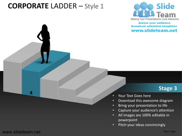 Business corporate ladder design 1 powerpoint ppt slides. | PPT
