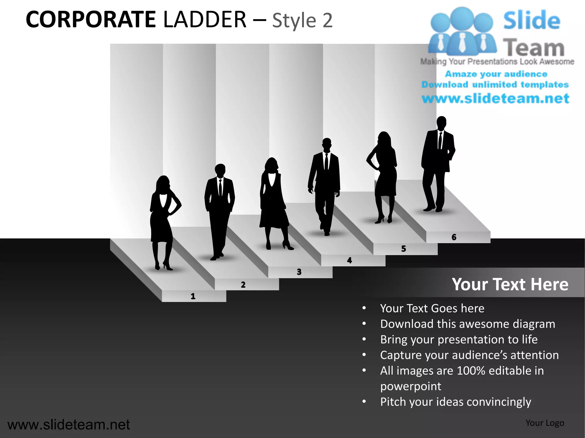 Business corporate ladder design 2 powerpoint ppt templates. | PPT