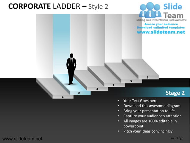 Business corporate ladder style design 2 powerpoint presentation ...