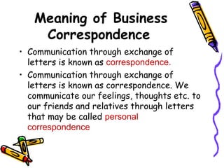 Businesscorrespondence 131002014358-phpapp01 | PPT