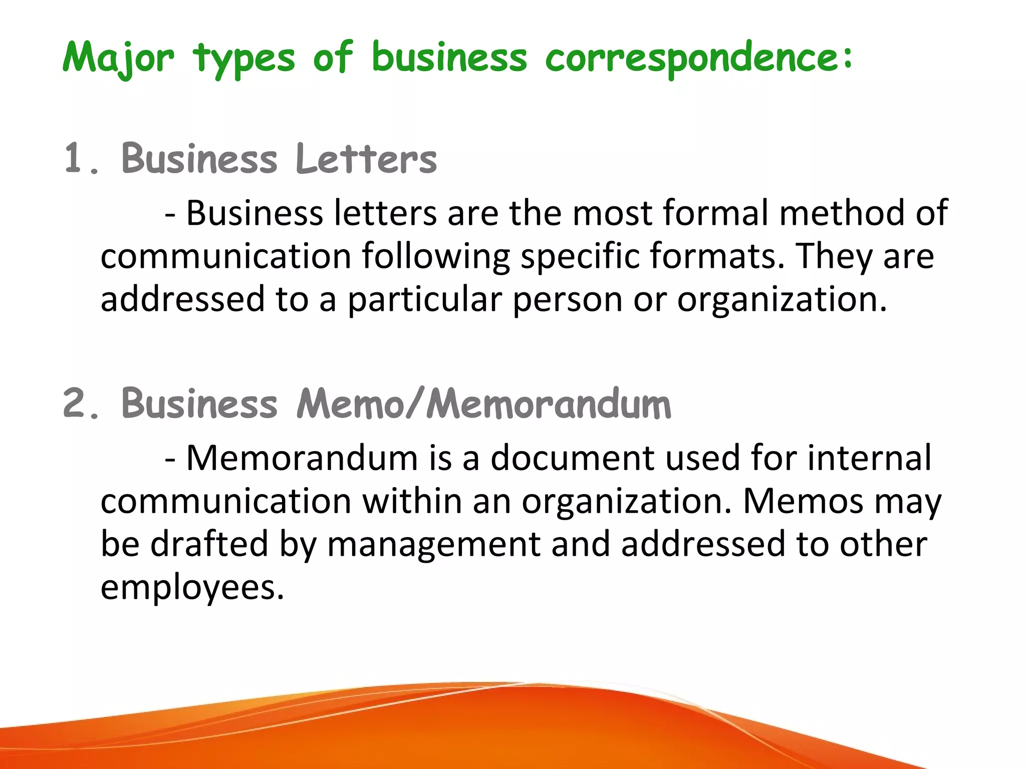 Business correspondence | PPT
