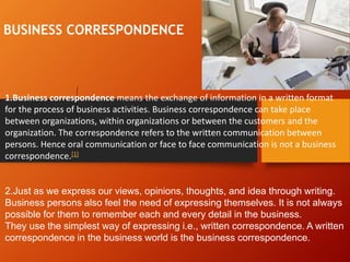 Business correspondence | PPTX