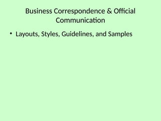 Business_Correspondence_( Layout and Style) | PPTX