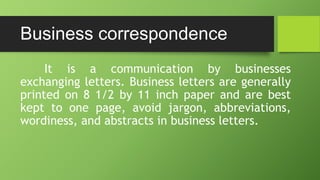 Business Correspondence (Technical Writing).pptx