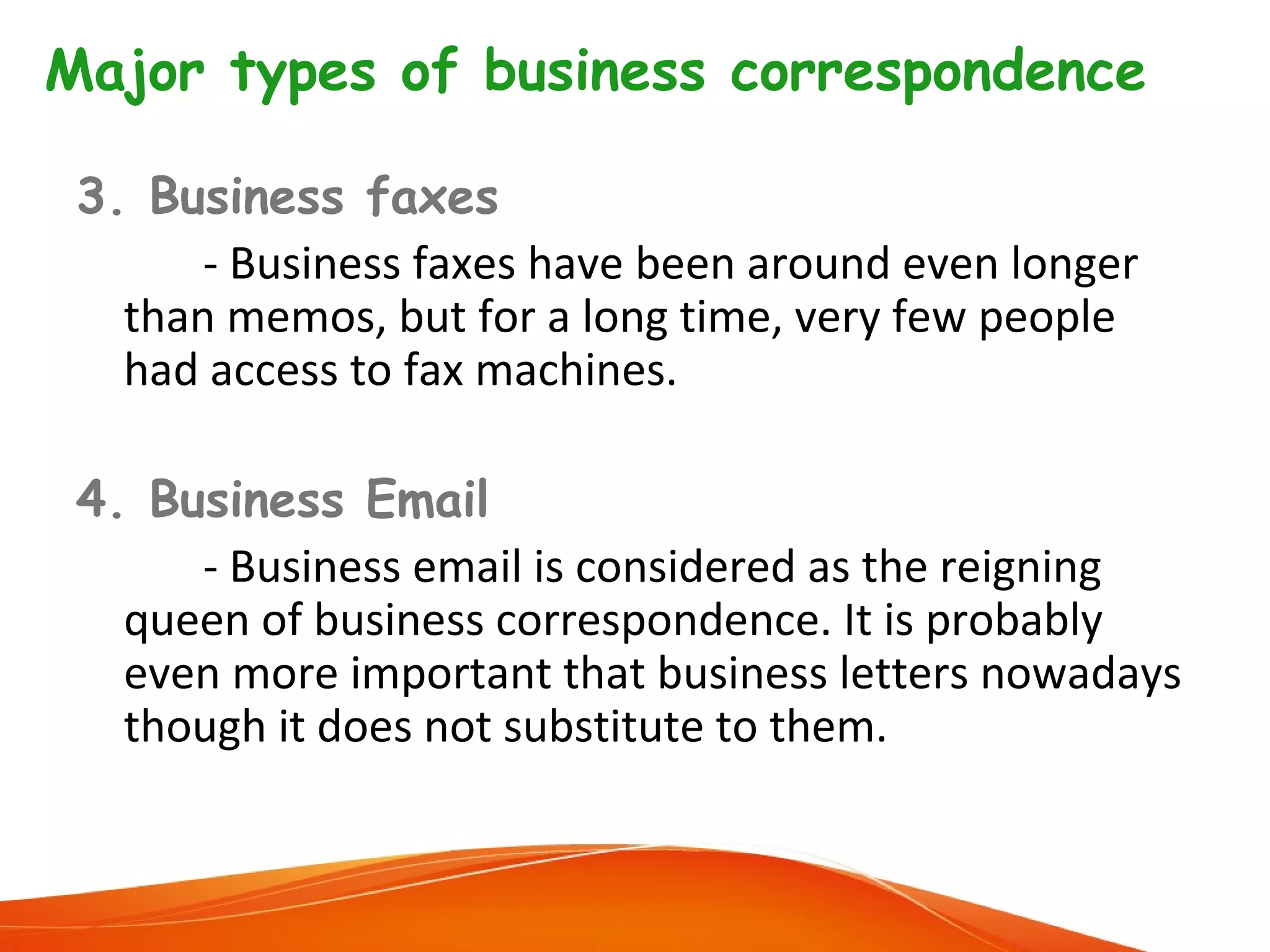Business Correspondence Types of Business Correspondence Letter ...