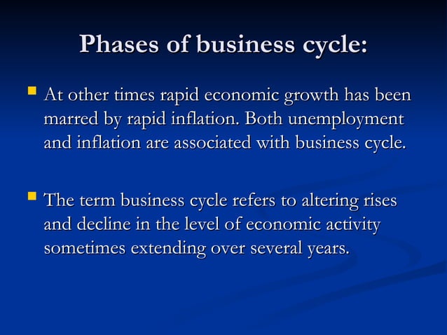 Business Cycle and its phases|Project management | PPT