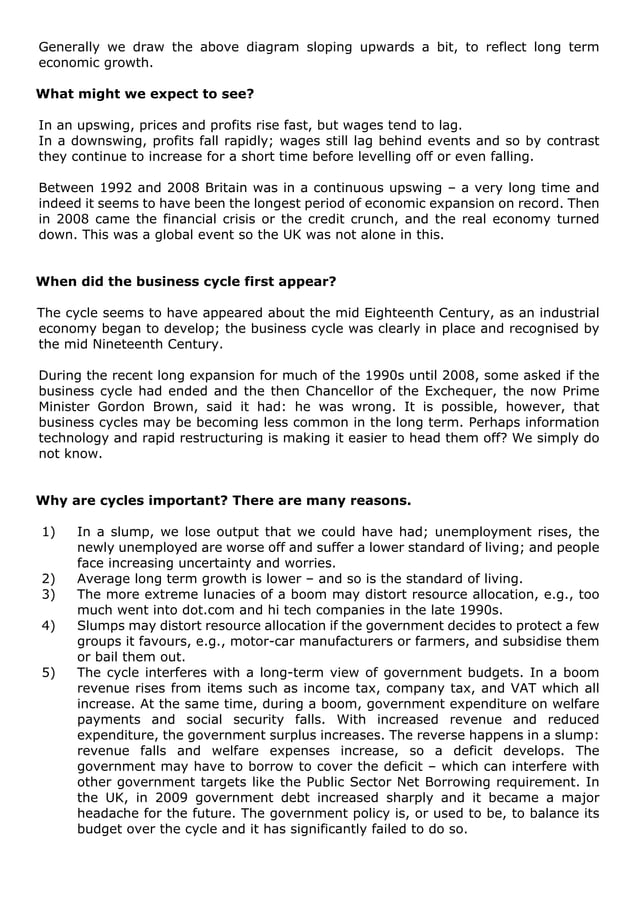 Business cycles recessions and economic booms | PDF | Business ...