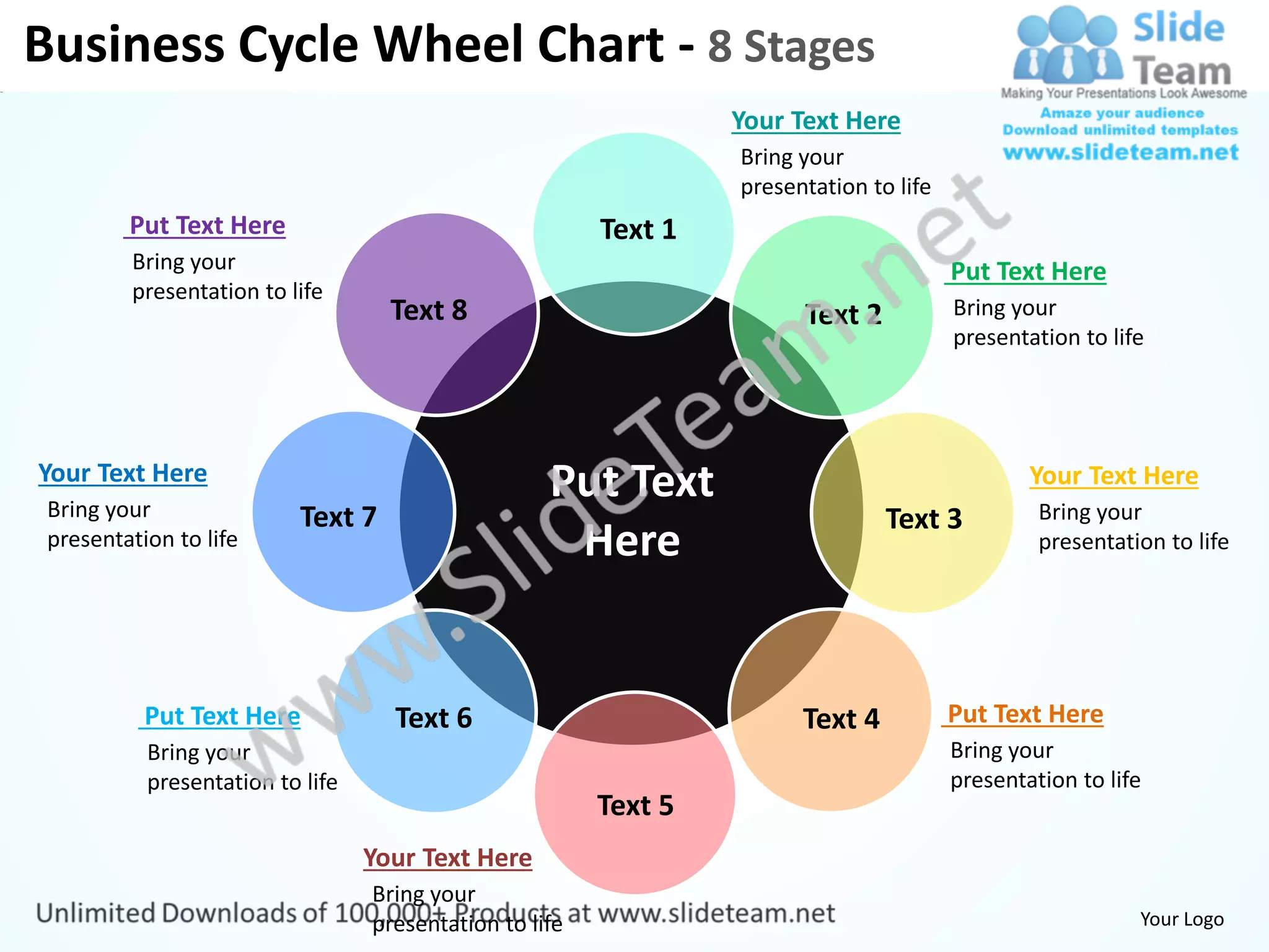 Business cycle wheel chart powerpoint templates 0712 | PDF