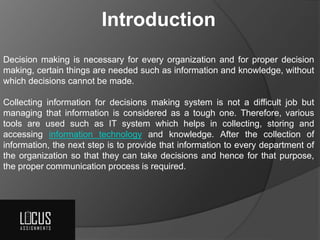 Business decision making assignment help | PPT