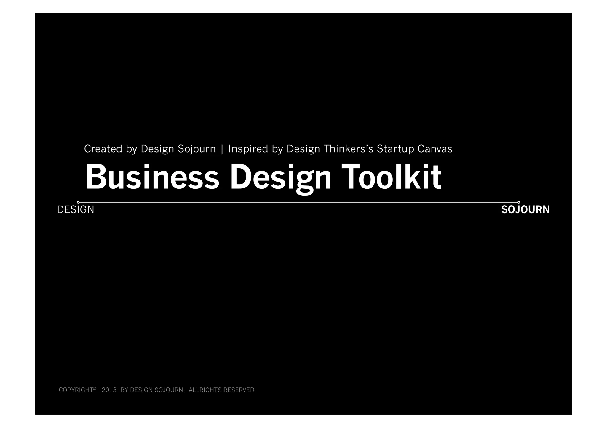 Business Design Toolkit - Design Sojourn | PDF