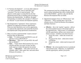 Business Development and Operations | PPT