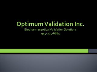 Optimum Validation Inc | PPT