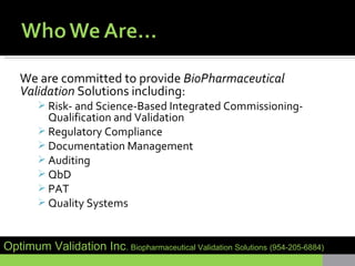 Optimum Validation Inc | PPT