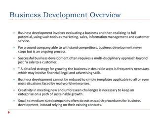 Business Development Process for small and Medium Enterprise | PPT