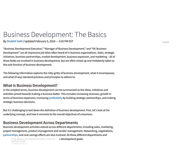 Business development the basics | PPT